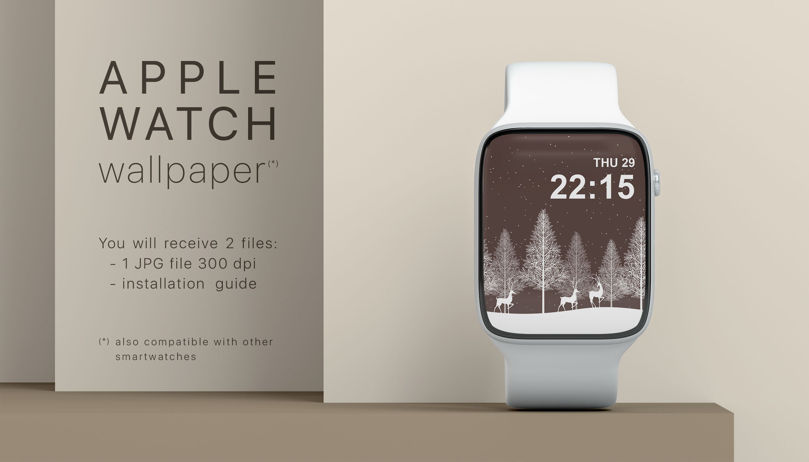 Winter Watch Face Apple Watch Wallpaper Christmas Iwatch - Etsy