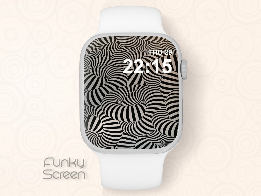 Optical Illusion Smartwatch Wallpaper Psychedelic Black and White Apple ...