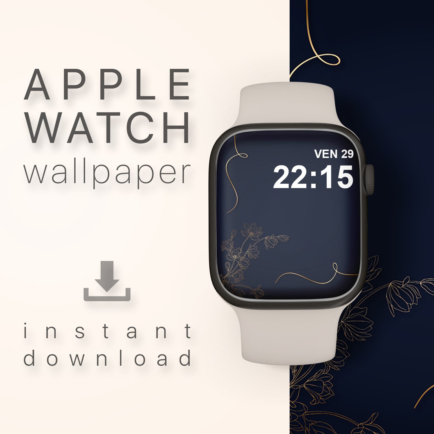 Minimal Iwatch Face, Floral Apple Watch Face, Apple Watch Wallpaper ...