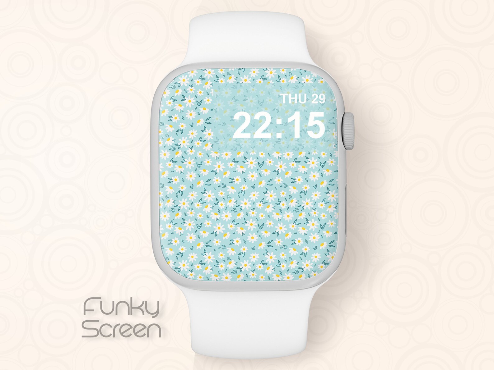 Cute Floral Apple Iwatch Wallpaper White Daisy Print Apple Watch ...