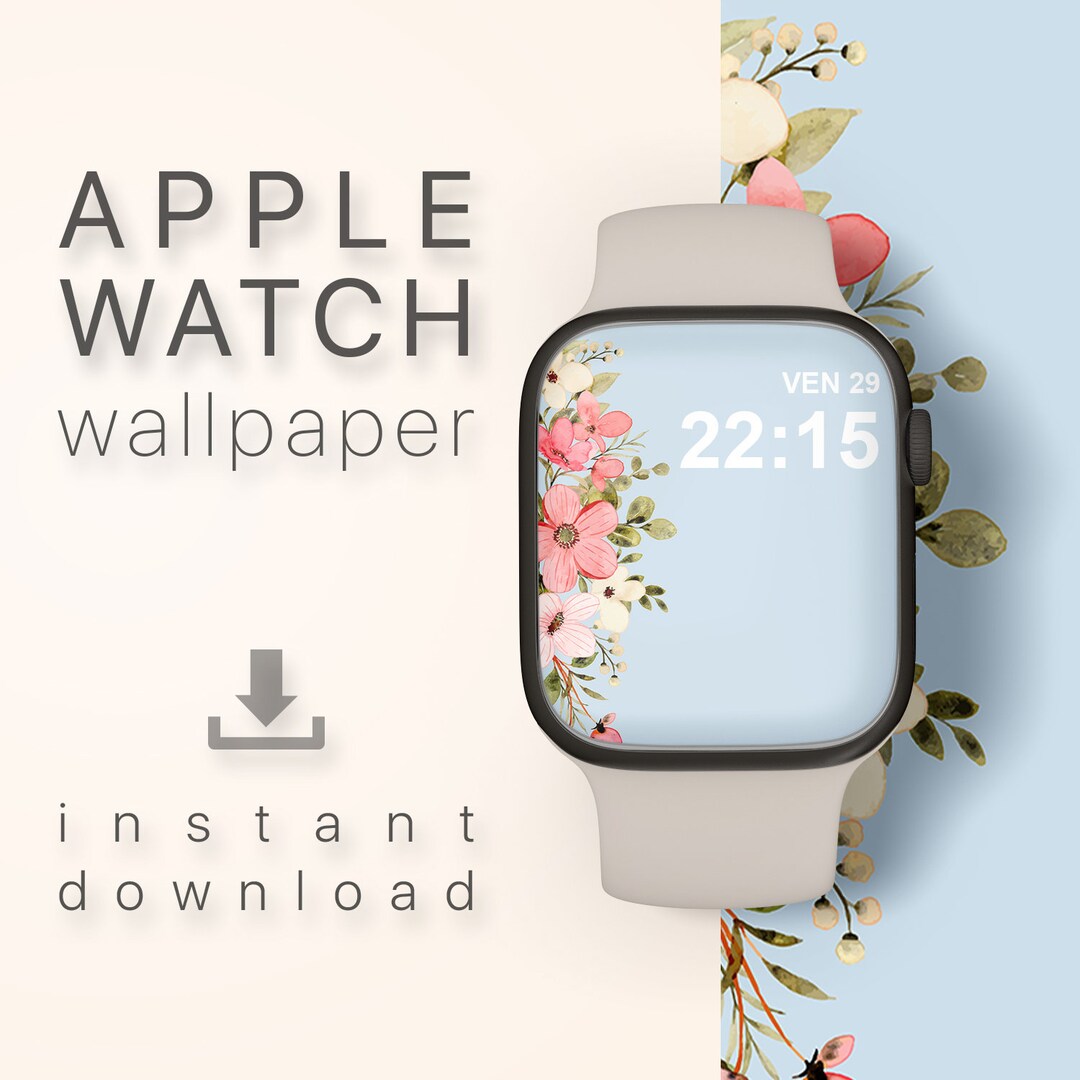 Baby Blue Smartwatch Wallpaper Floral Apple Watch Wallpaper - Etsy