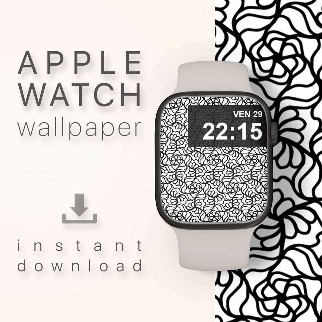 Black and White Apple Watch Face Abstract Design for Apple - Etsy