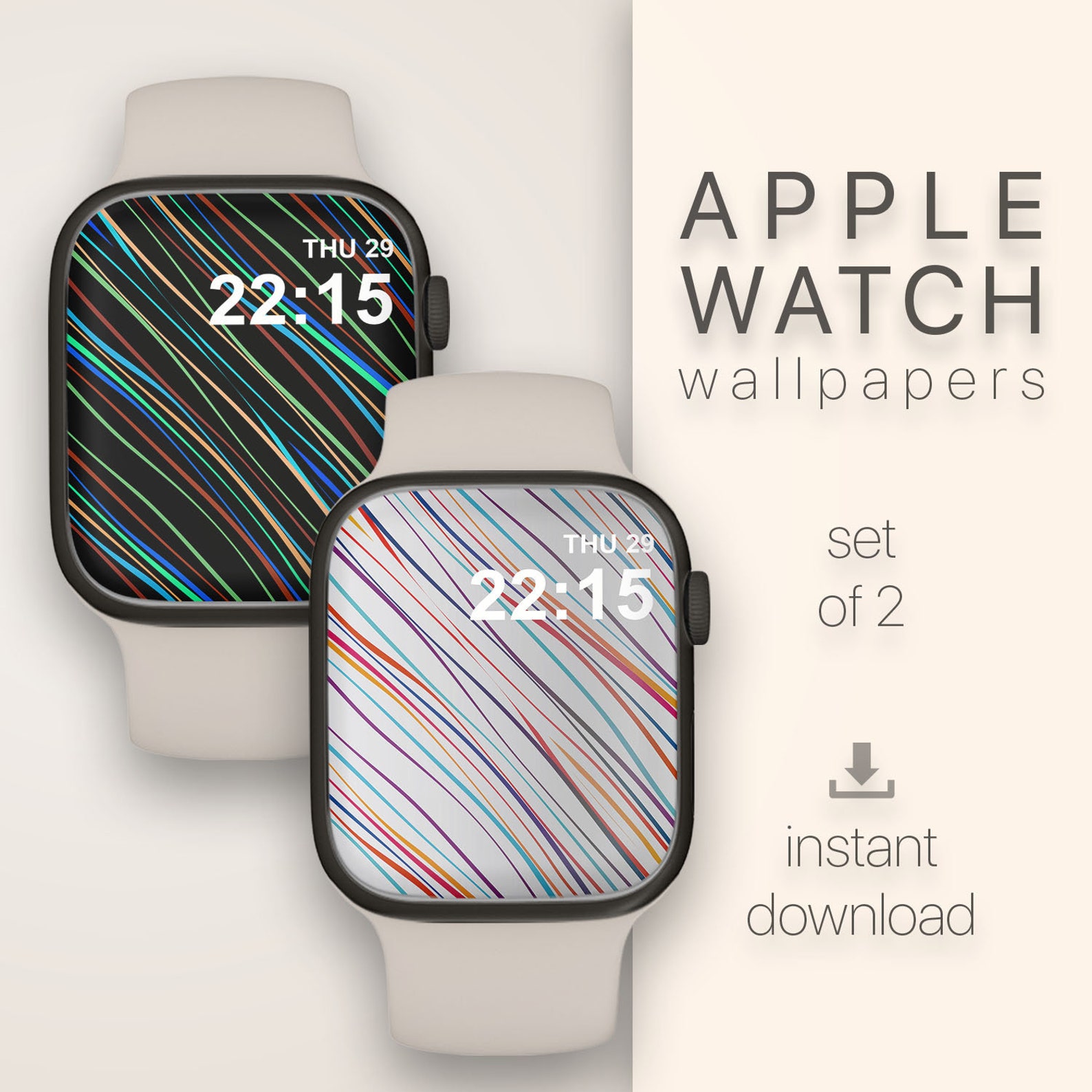 Colorful Lines Smartwatch Background Colorful Apple Watch - Etsy
