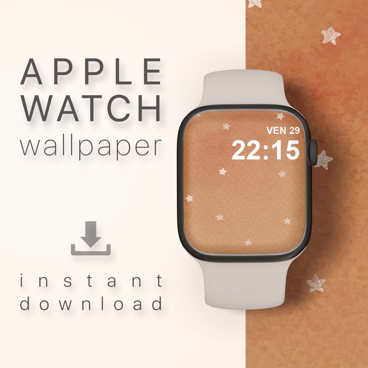 Cute Stars Iwatch Background Aesthetic Orange Apple Watch Wallpaper ...