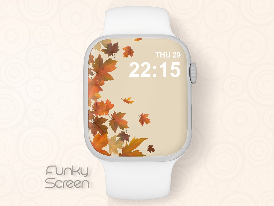 Fall Apple Watch Face Wallpaper Autumn Leaves Apple Watch Face Digital ...