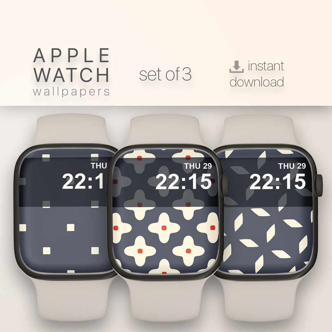 Apple Watch Wallpapers Bundle, Doodle Pattern Apple Watch Faces Watch ...
