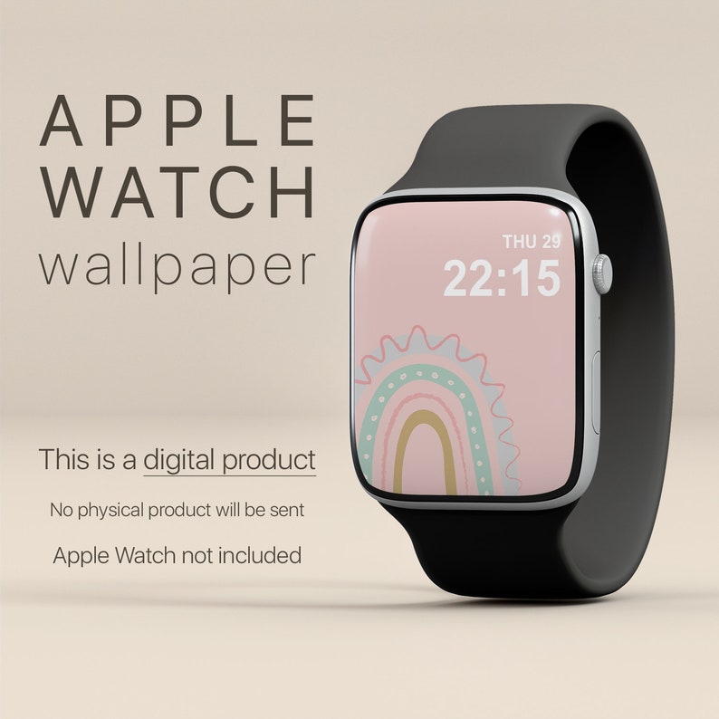 Rainbow Apple Watch Face Wallpaper Pink Apple Watch Wallpaper Boho ...