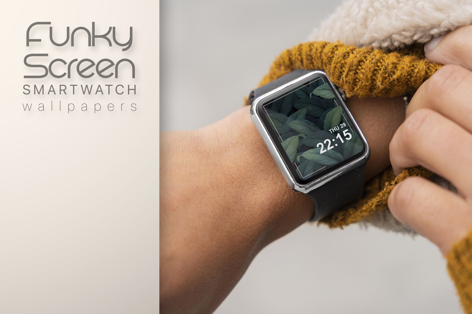 Tropical Leaves Apple Watch Wallpaper, Green Foliage Apple Watch Face ...