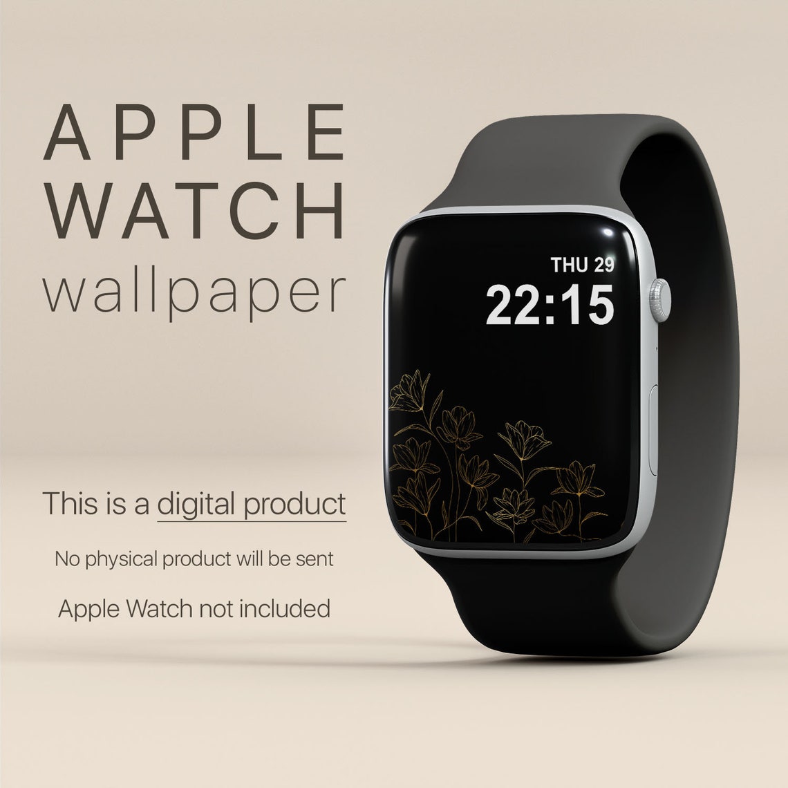 Smart Watch Wallpaper, Minimalist Apple Watch Face, Flowers Iwatch Home ...