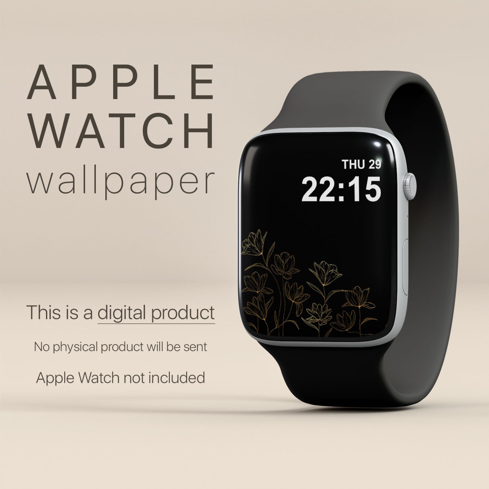 Smart Watch Wallpaper, Minimalist Apple Watch Face, Flowers Iwatch Home ...