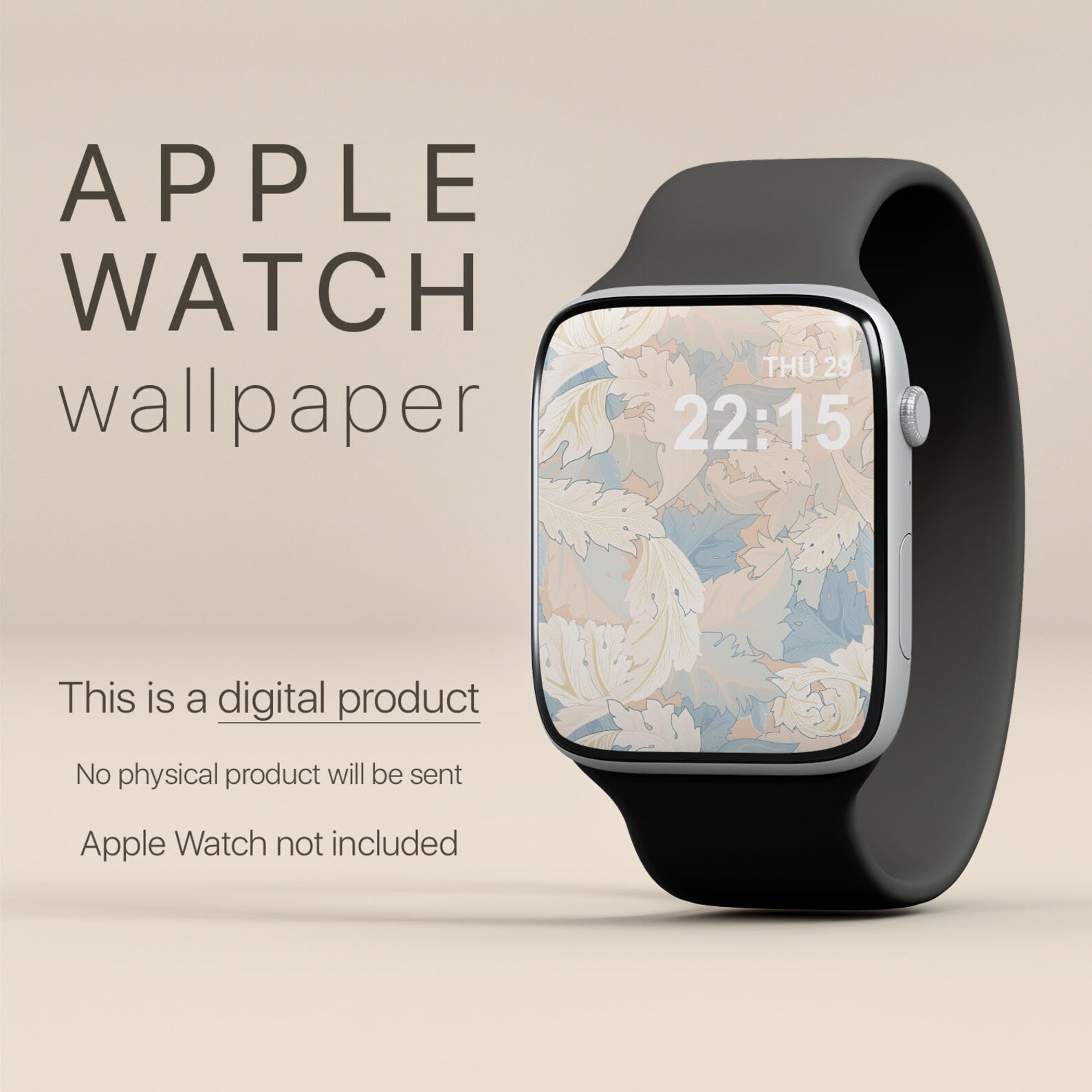 Neutral Floral Watch Wallpapers Bundle Iwatch Face Cover Set of 4 Apple ...