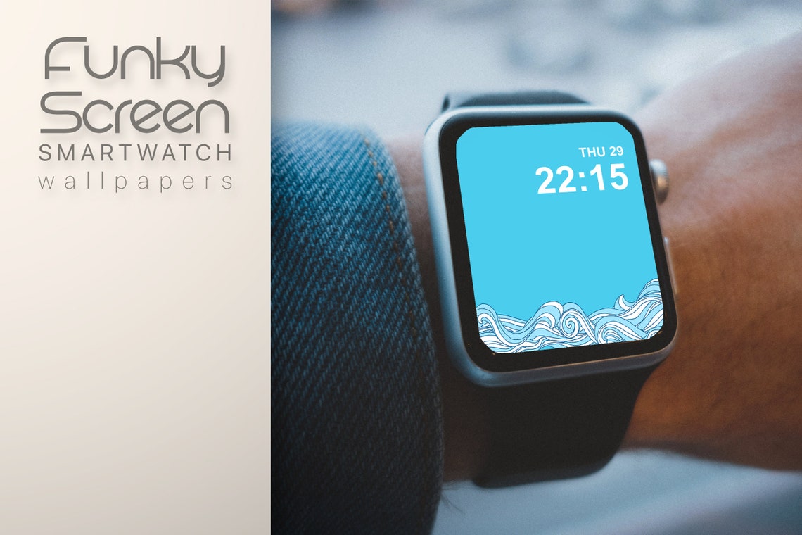 Modern Apple Watch Smartwatch Wallpaper Blue Apple Watch Face - Etsy