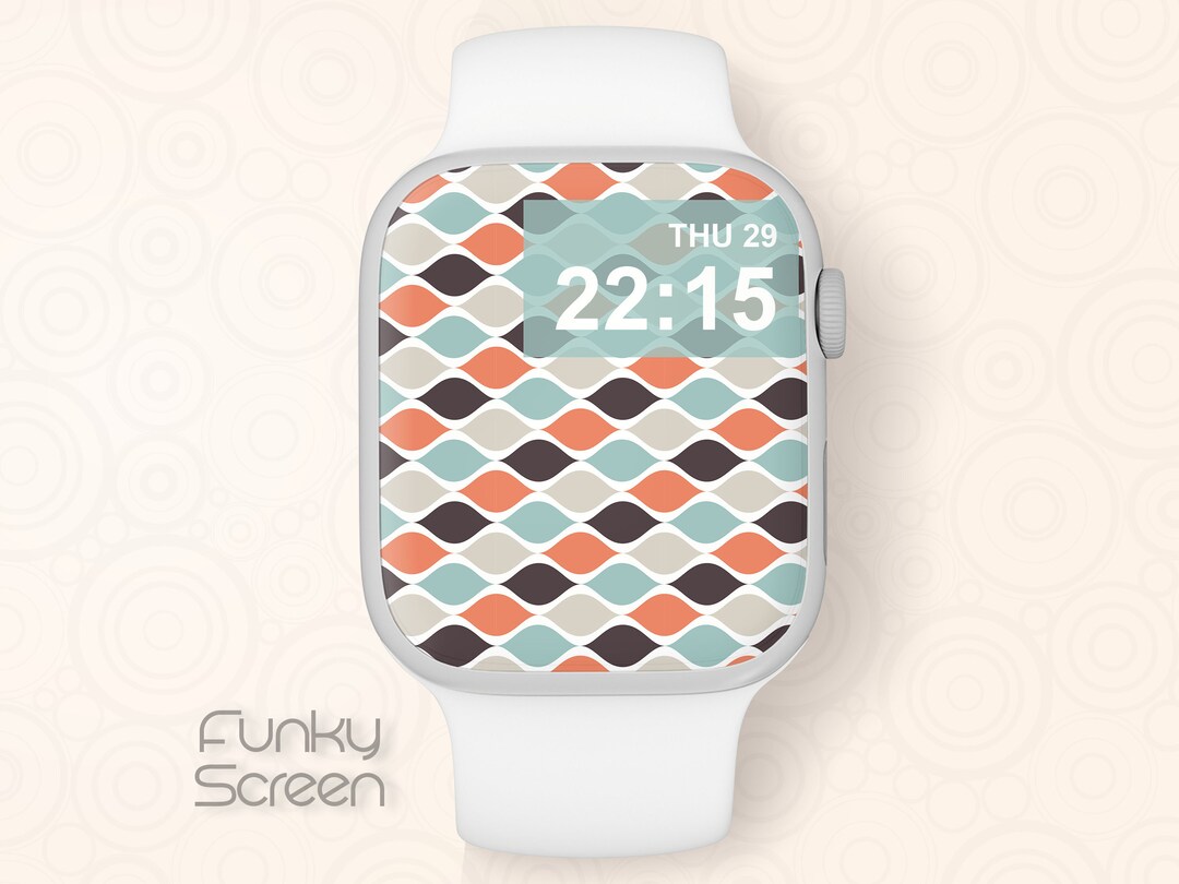 Apple Watch Face, Funky Apple Watch Wallpaper, Retro Pattern for Smart ...