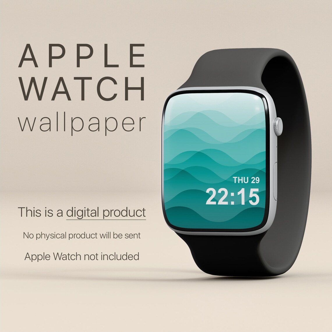 Teal Digital Art for Apple Watch Face Smartwatch Wallpaper - Etsy