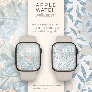 Neutral Floral Watch Wallpapers Bundle Iwatch Face Cover Set of 4 Apple ...