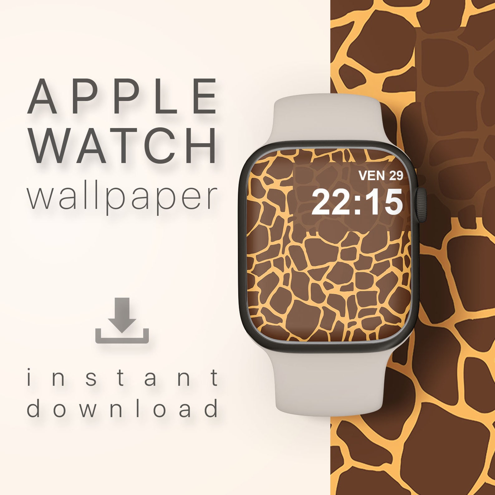 Animal Print Smartwatch Background Apple Watch Face Digital - Etsy