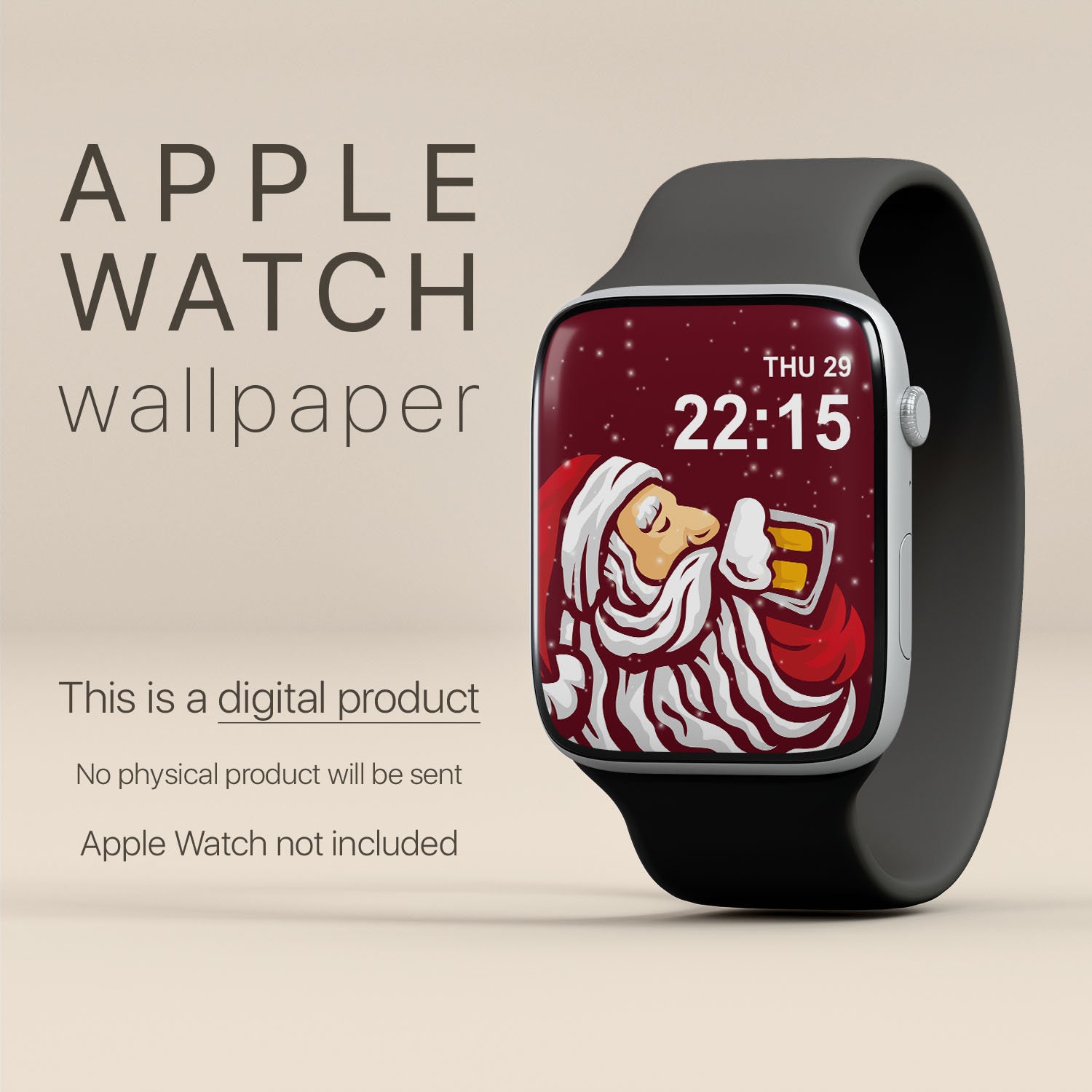 Apple Watch Wallpaper Funny Santa Apple Watch Face Naughty - Etsy