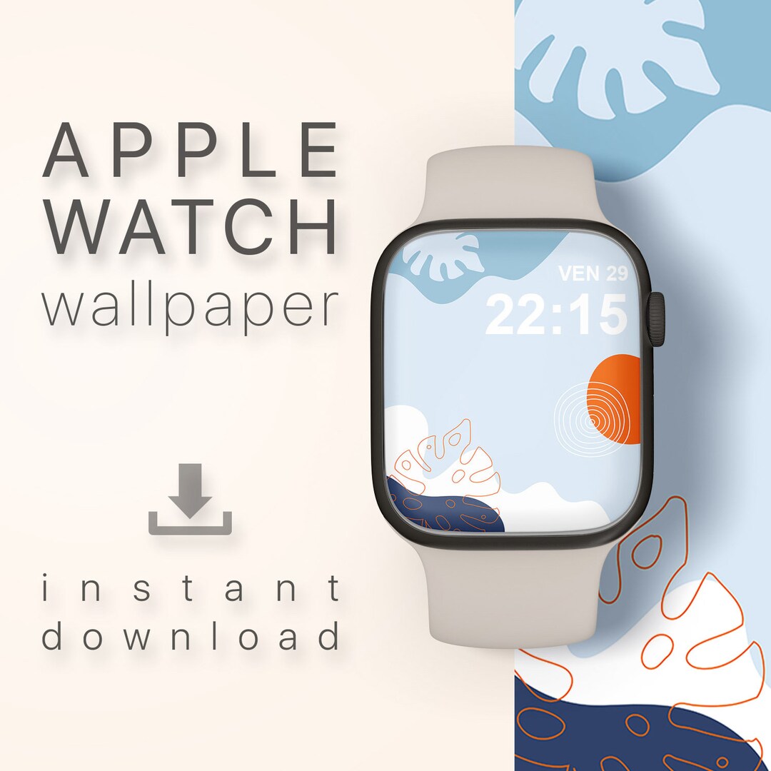 Boho Abstract Aesthetic Apple Watch Wallpaper Monstera Line - Etsy