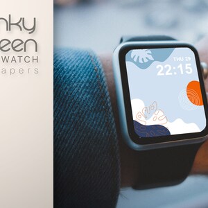 Boho Abstract Aesthetic Apple Watch Wallpaper Monstera Line - Etsy