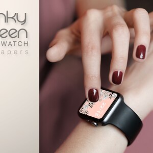 Pink Apple Watch Face Wallpaper Floral Girl Smartwatch Wallpaper Black ...