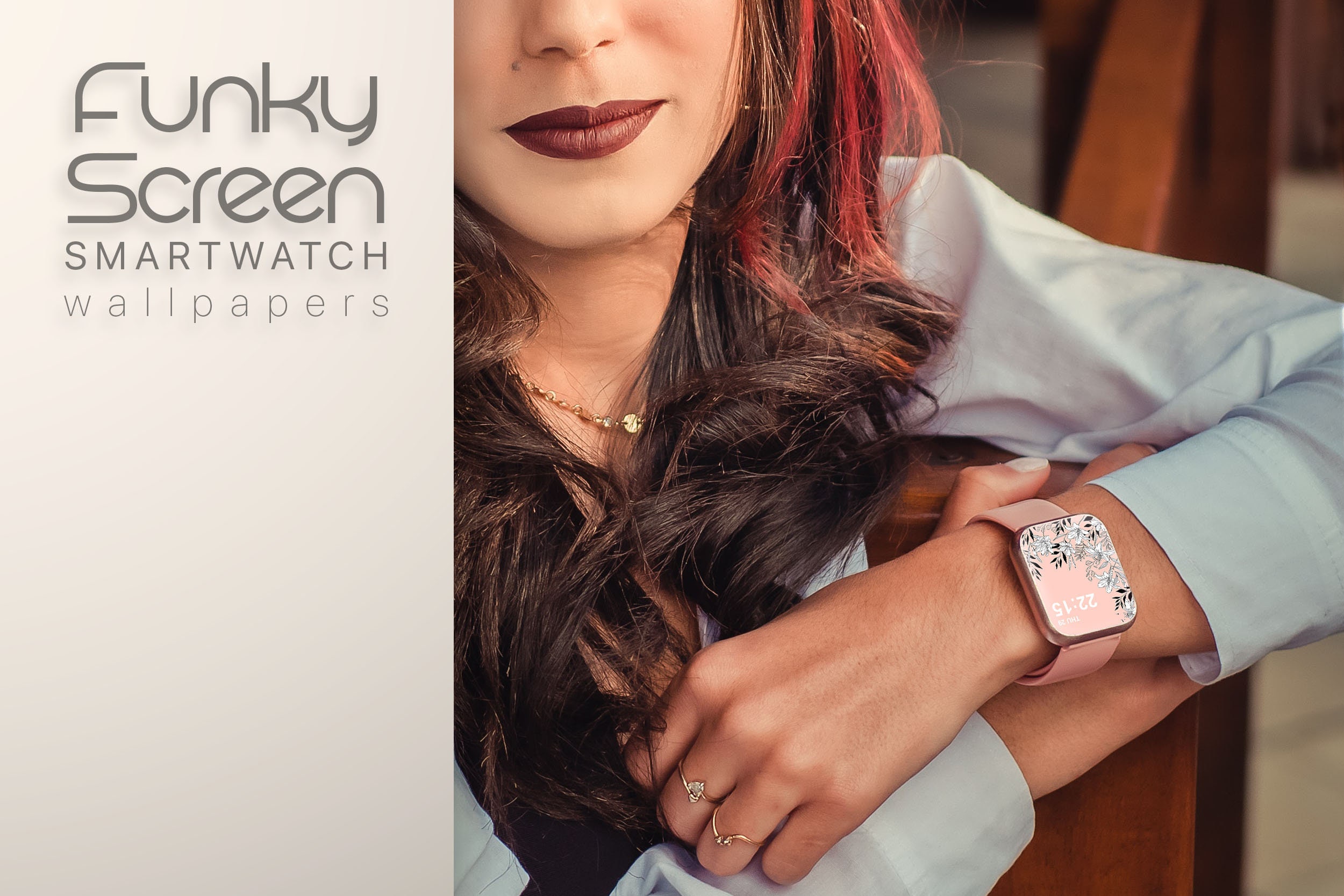 Pink Apple Watch Face Wallpaper Floral Girl Smartwatch - Etsy