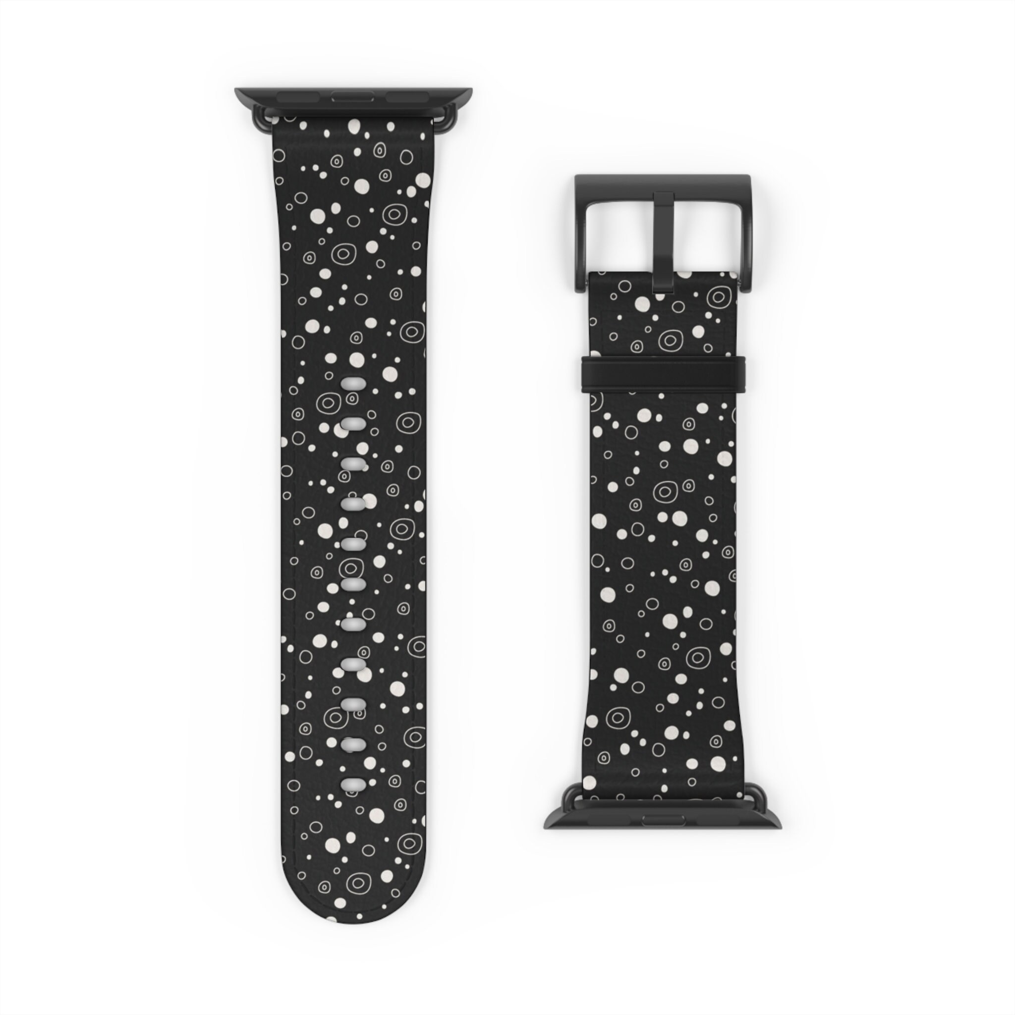 Apple Watch Band With Circles Pattern, Black Unisex Apple Watch Strap ...
