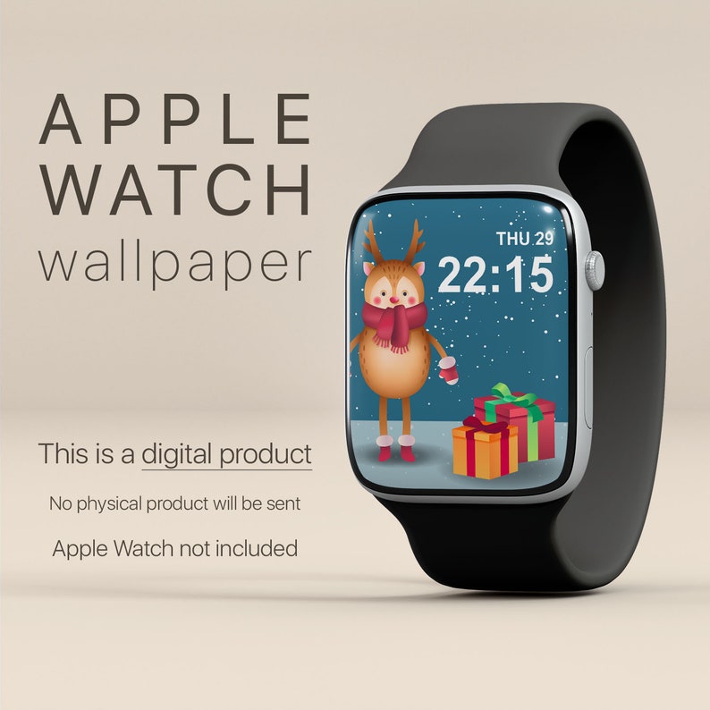 Apple Watch Face Wallpaper Christmas Reindeer Apple Watch - Etsy