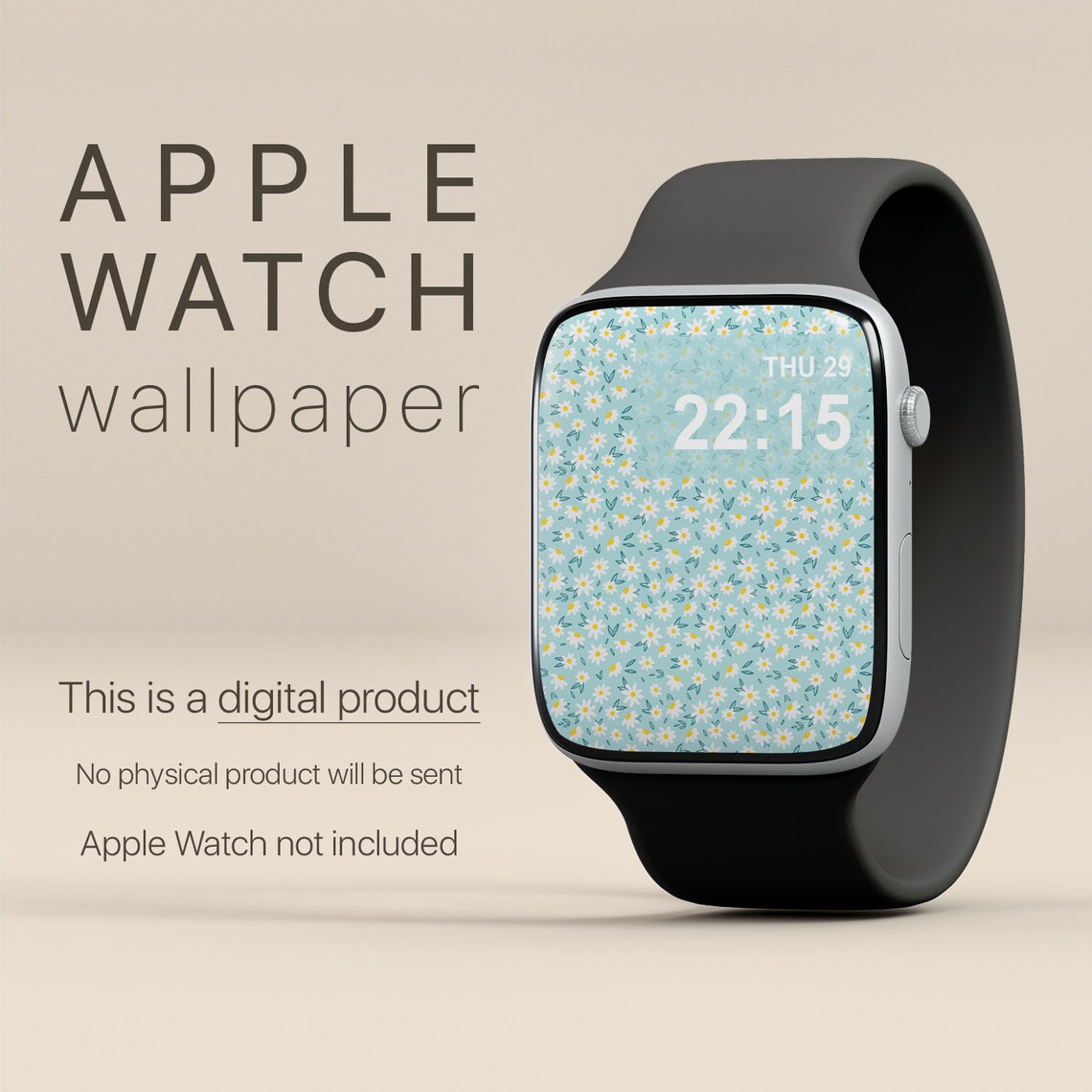Cute Floral Apple Iwatch Wallpaper White Daisy Print Apple Watch ...