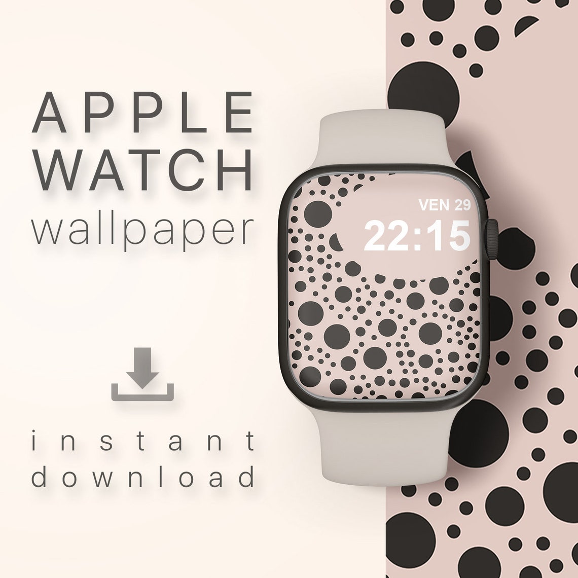 Pink Watch Wallpaper Polka Dots Apple Watch Face Digital - Etsy
