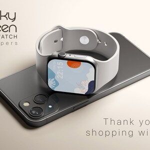 Boho Abstract Aesthetic Apple Watch Wallpaper Monstera Line Art Apple ...