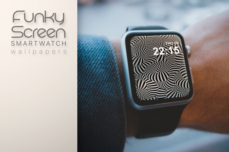 Optical Illusion Smartwatch Wallpaper Psychedelic Black and White Apple ...