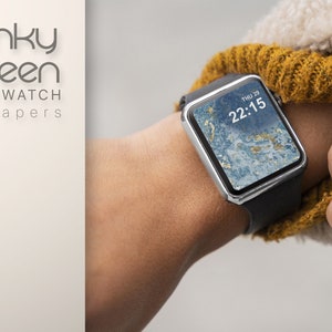 Elegant Apple Watch Face Wallpaper Blue Gold Marble Texture Smartwatch ...