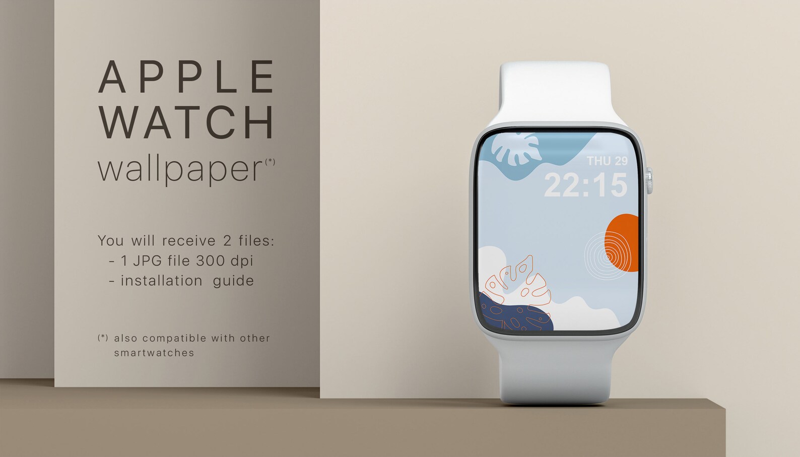 Boho Abstract Aesthetic Apple Watch Wallpaper Monstera Line - Etsy