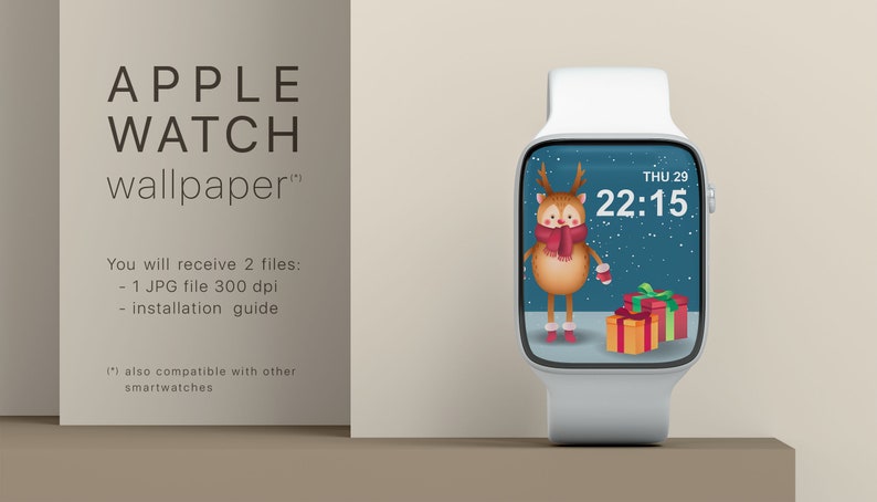 Apple Watch Face Wallpaper Christmas Reindeer Apple Watch - Etsy