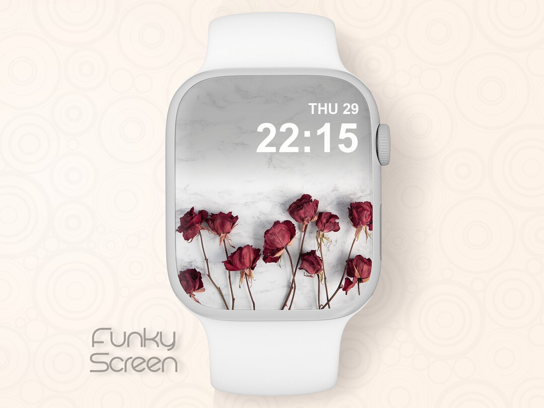 Chic Apple Watch Wallpaper, Apple Watch Face With Flowers, Smartwatch ...