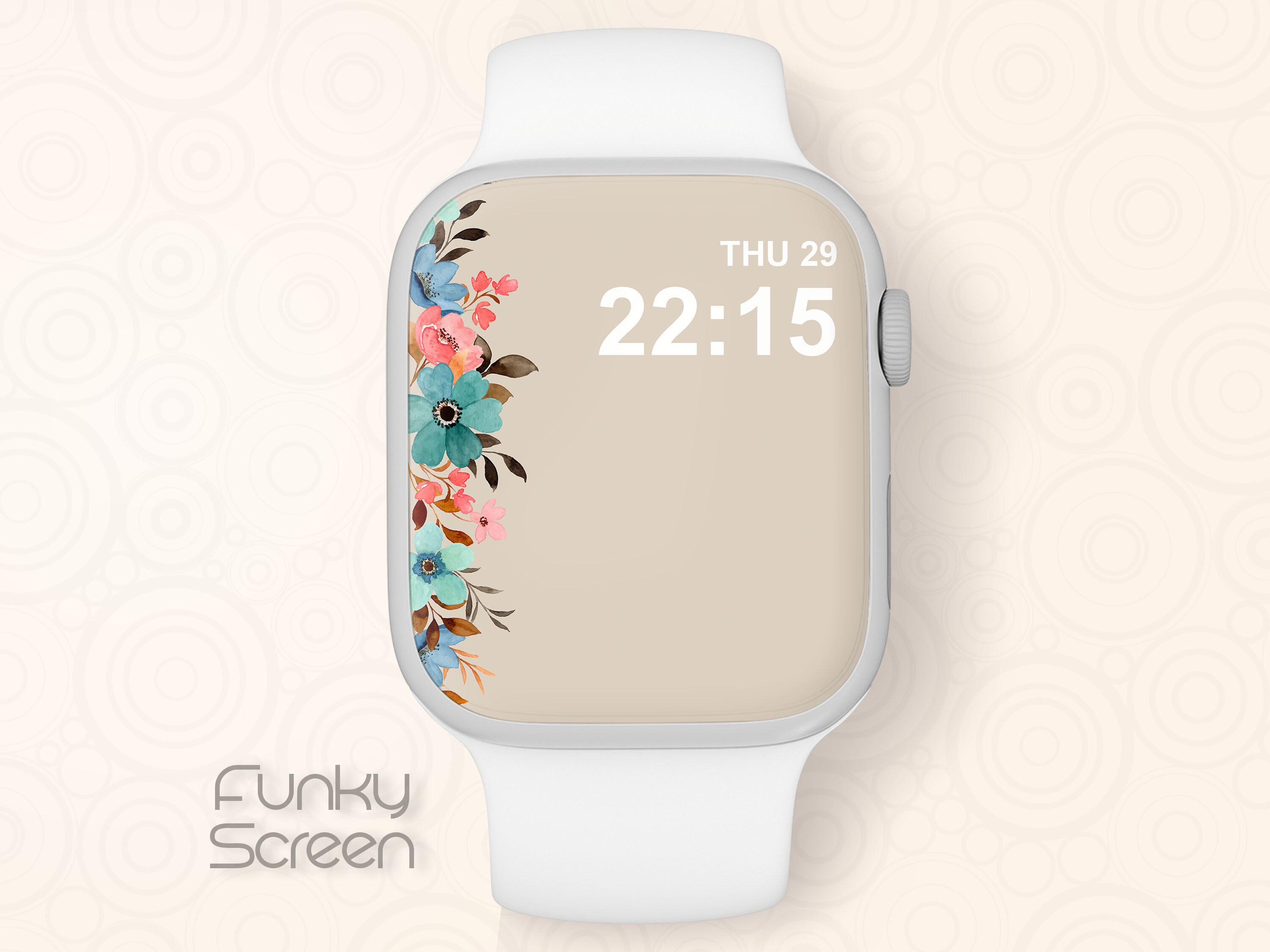 Beige Apple Watch Wallpaper Flowers Apple Watch Face Wallpaper for ...