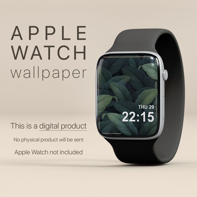 Tropical Leaves Apple Watch Wallpaper, Green Foliage Apple Watch Face ...
