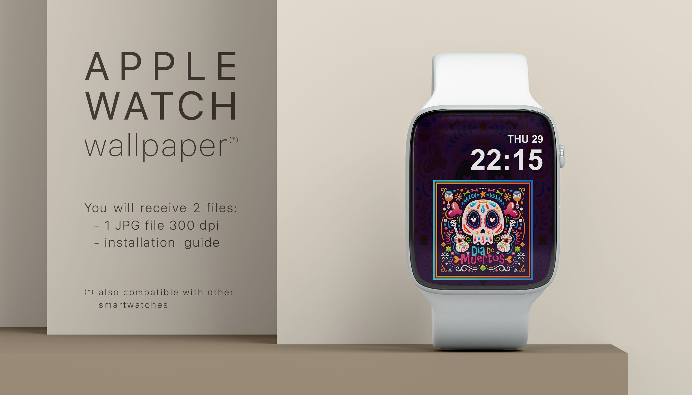 Dia De Muertos Apple Watch Face Smartwatch Wallpaper Apple - Etsy