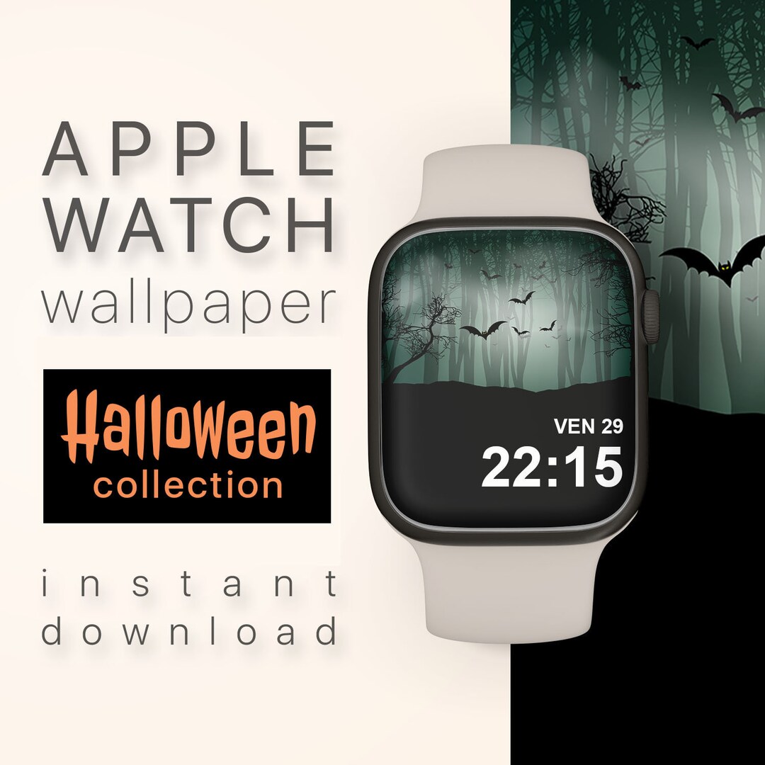 Bats Apple Watch Face, Spooky Halloween Apple Watch Wallpaper, Witchy ...