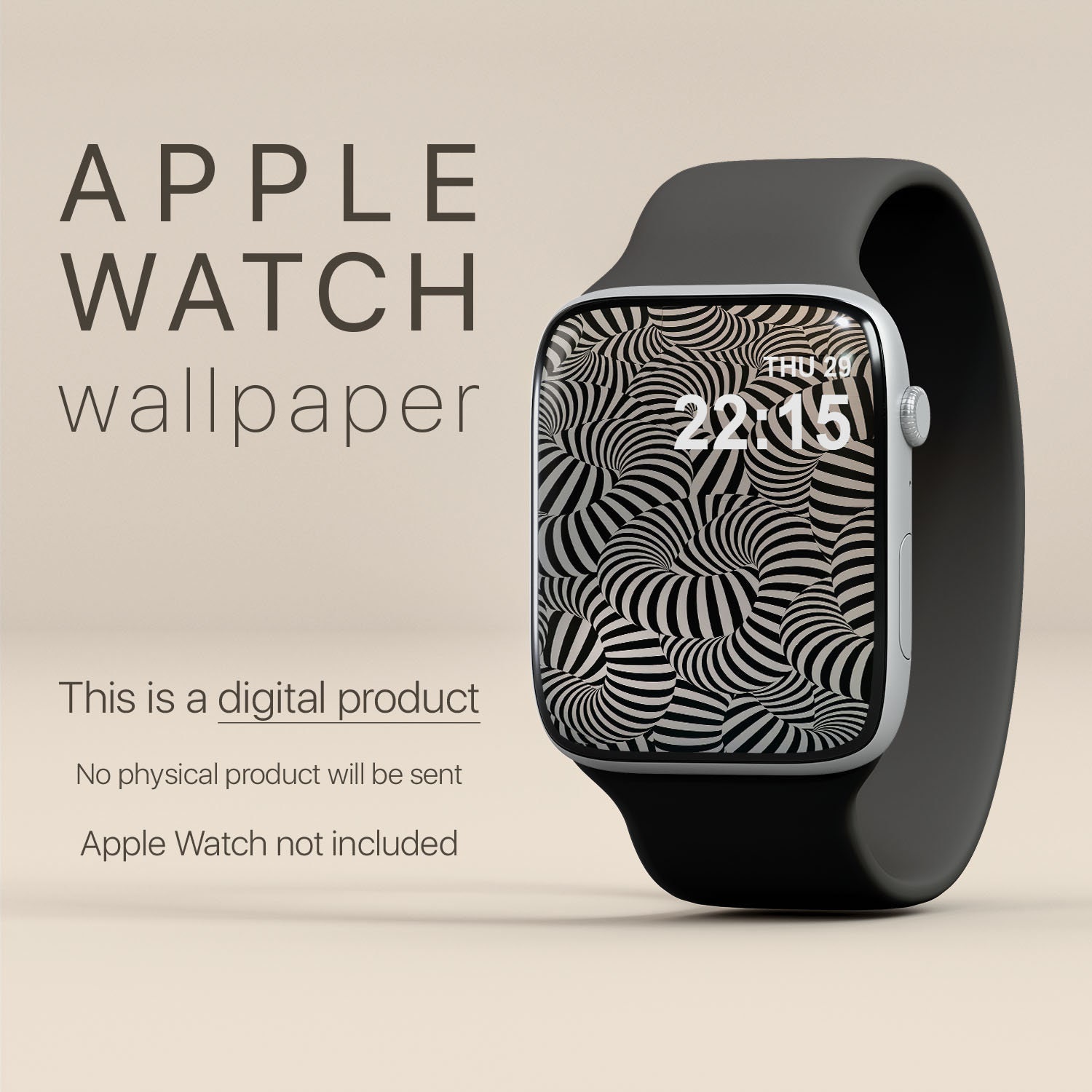 Optical Illusion Smartwatch Wallpaper Psychedelic Black and White Apple ...