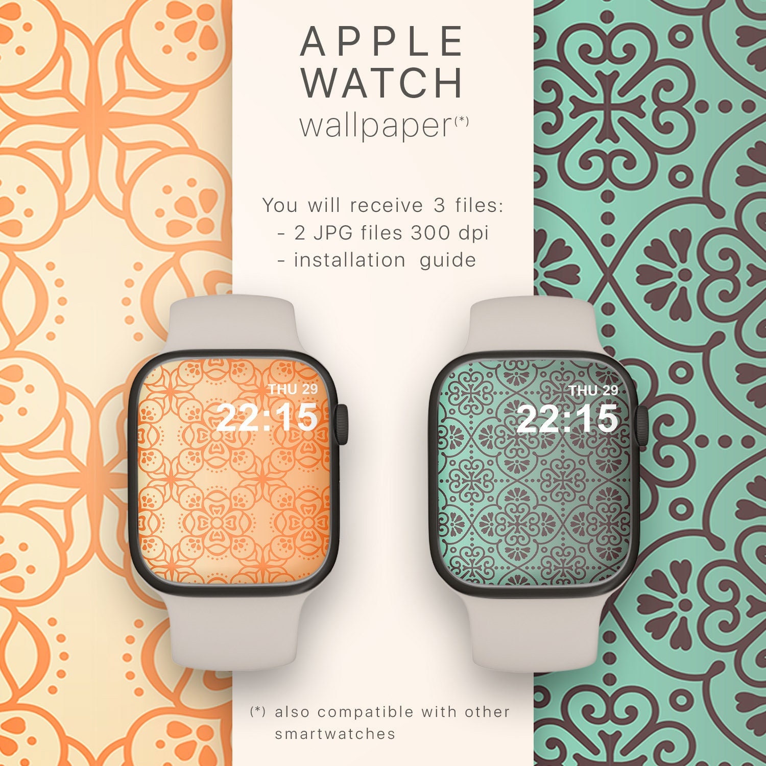 Colorful Apple Watch Faces Watch Wallpaper Bright Colors Mandala Apple ...