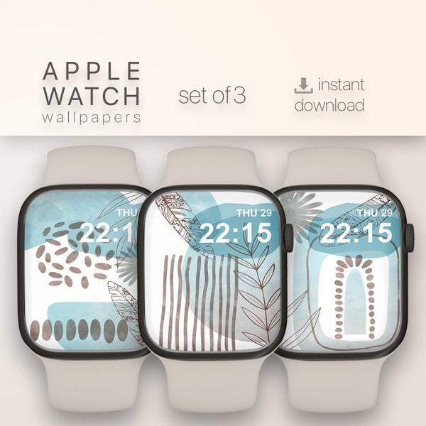 Blue Apple Watch Wallpaper Misty Sea Waves Watch Background Neutral ...