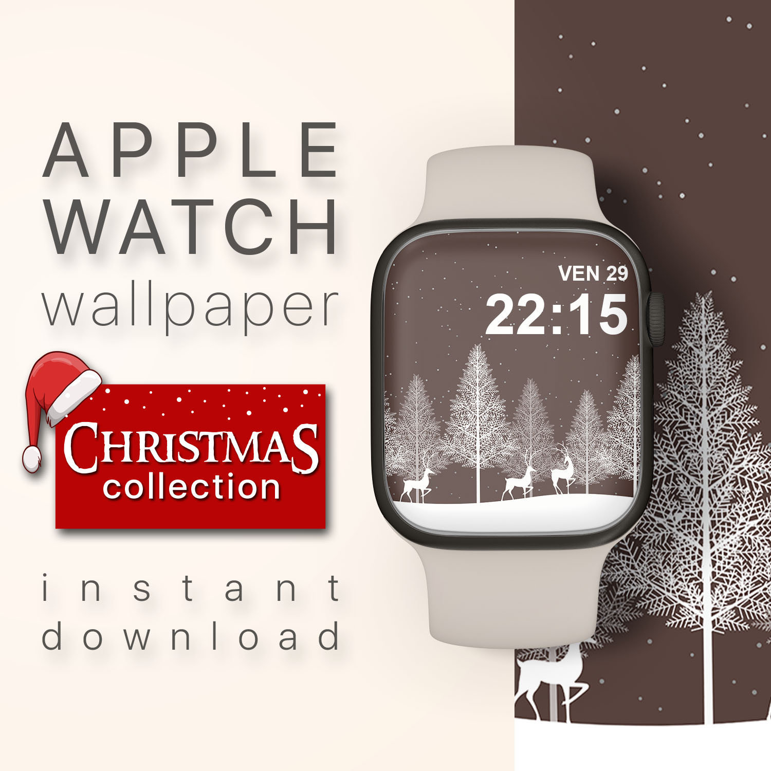 Winter Watch Face Apple Watch Wallpaper Christmas Iwatch - Etsy