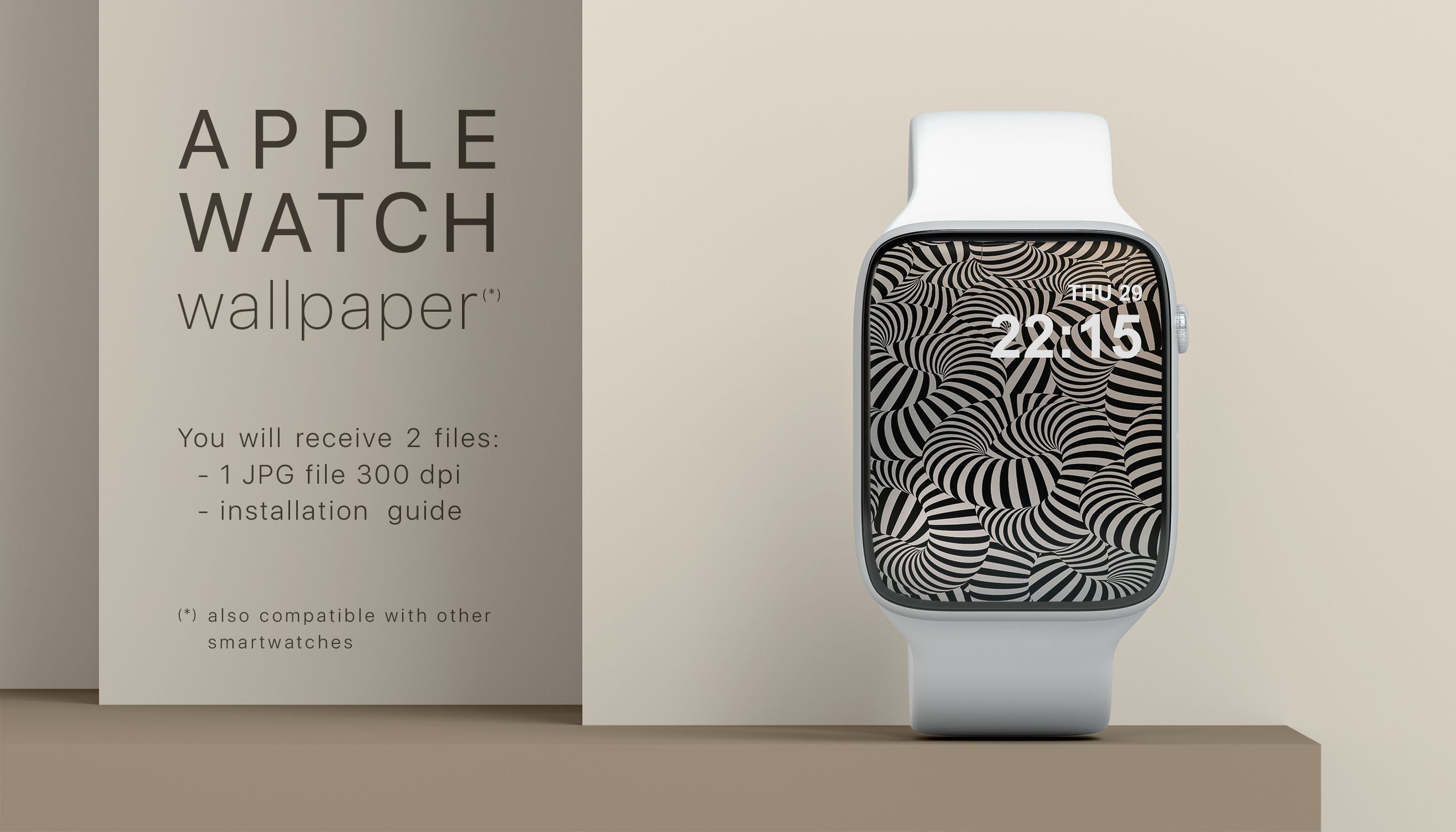 Optical Illusion Smartwatch Wallpaper Psychedelic Black and White Apple ...