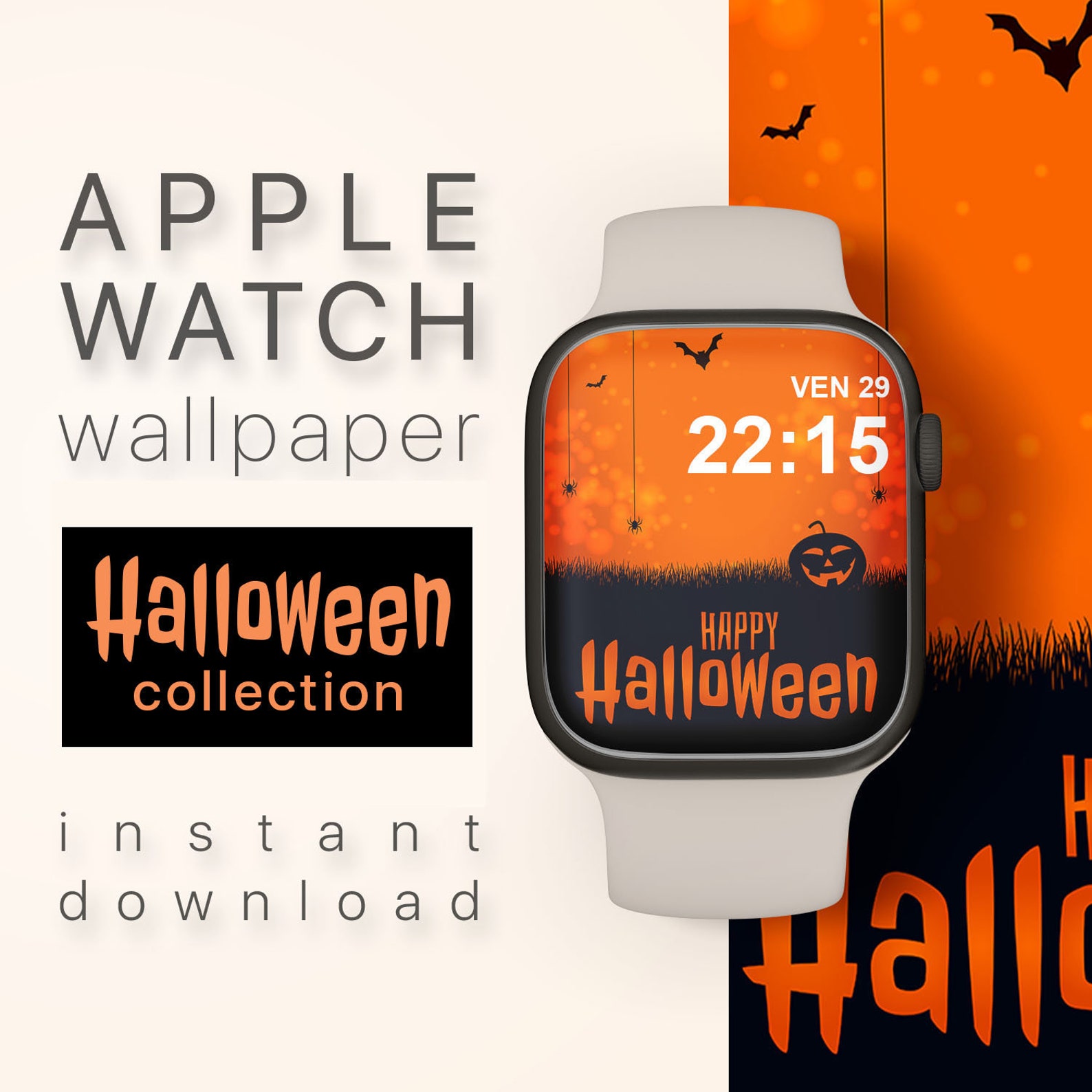 Happy Halloween Watch Face Halloween Banner Digital Download Apple ...