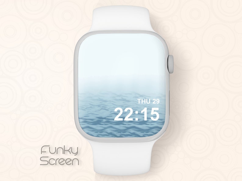 Blue Apple Watch Wallpaper Misty Sea Waves Watch Background Neutral ...