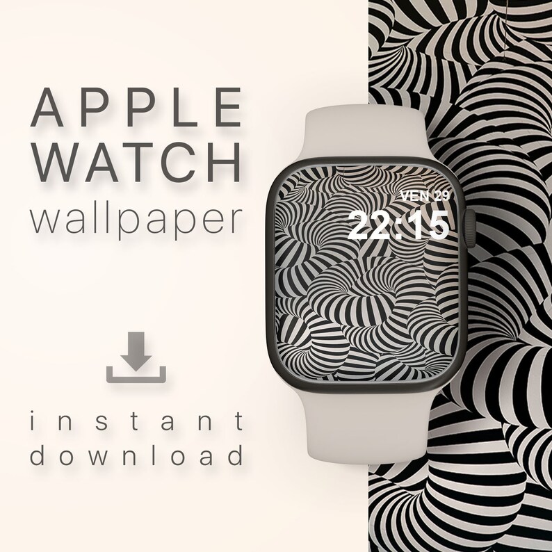 Optical Illusion Smartwatch Wallpaper Psychedelic Black and White Apple ...
