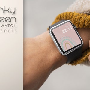 Rainbow Apple Watch Face Wallpaper Pink Apple Watch Wallpaper Boho ...