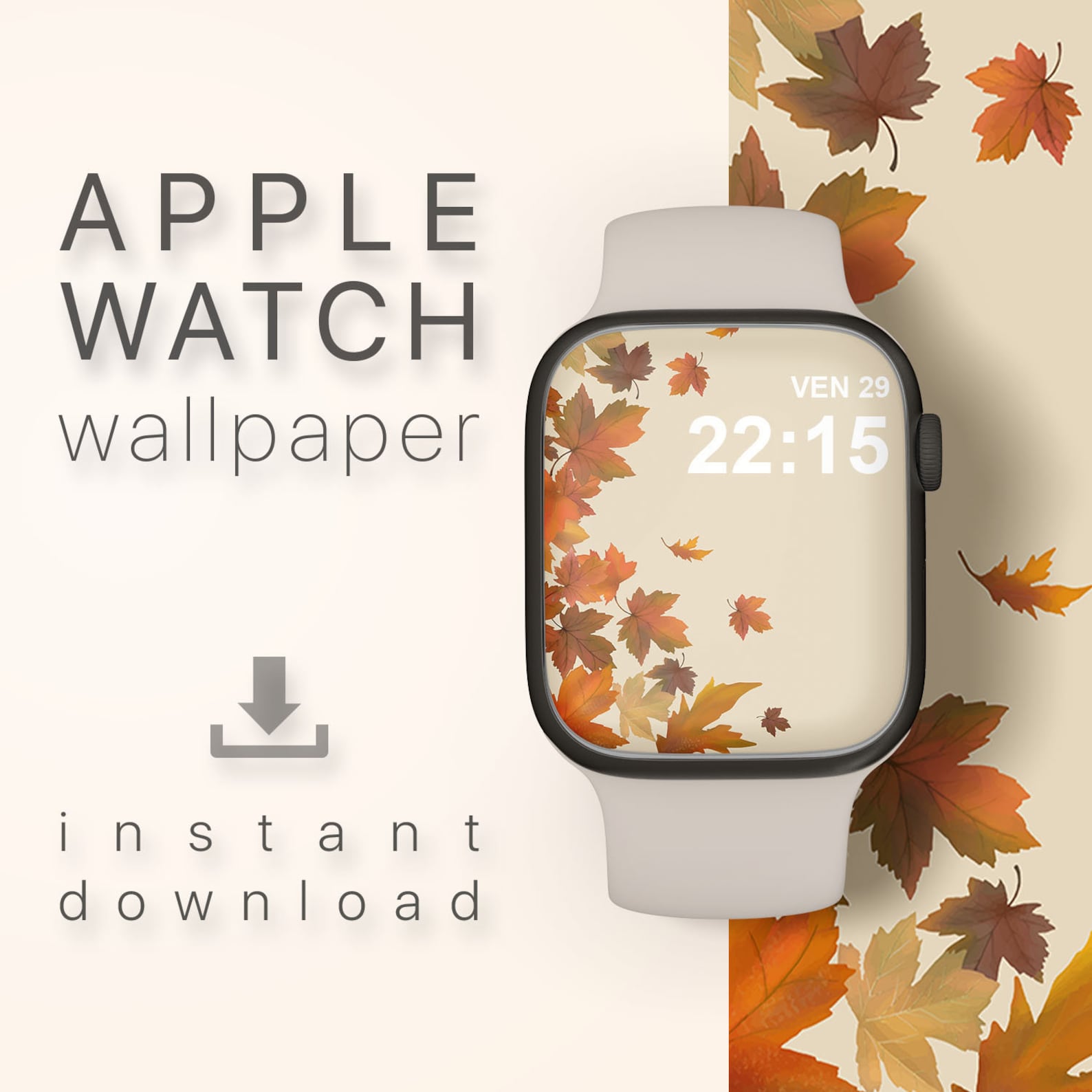 Fall Apple Watch Face Wallpaper Autumn Leaves Apple Watch Face Digital ...
