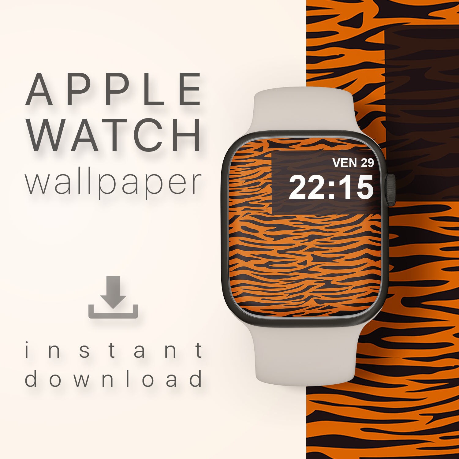 Tiger Print Apple Watch Wallpaper Animal Print for Your Apple Watch ...